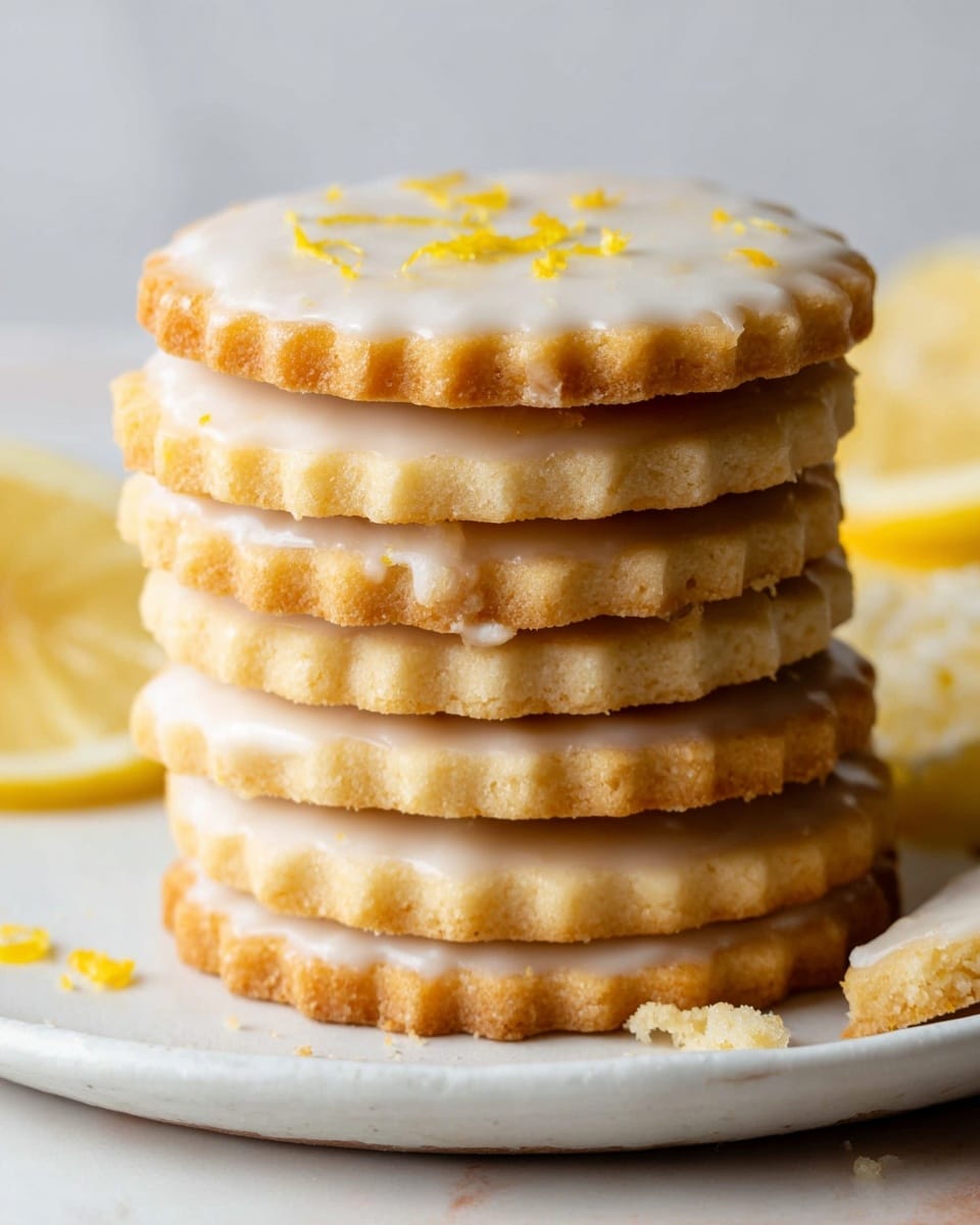 Lemon Shortbread Cookies with Lemon Icing – Bright & Delicious